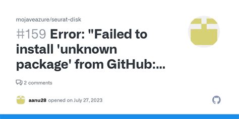 Error Failed To Install Unknown Package From GitHub Timeout Was