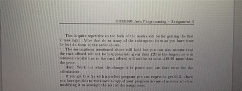 Solved Com1003 Java Programming Assignment 1 This Is Quite