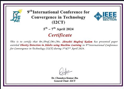 Shrushti Kadam On Linkedin Machinelearning Healthtech Research Innovation I2ct2024