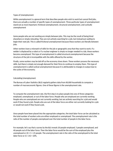 Types Of Unemployment Pdf