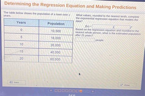 Solved Determining The Regression Equation And Making Predictions The Table Below Shows The
