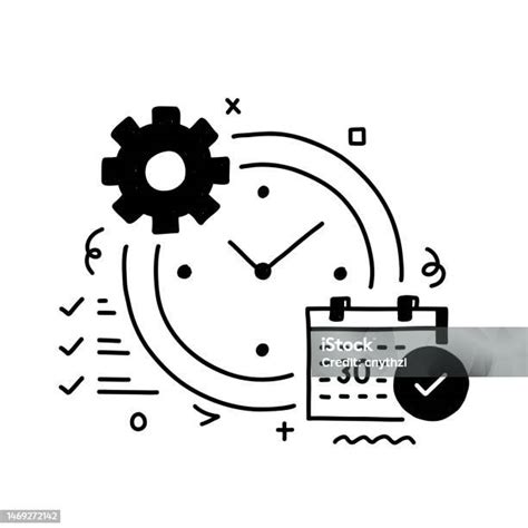 시간 관리 관련 벡터 개념적 그림입니다 일정 마감일 조직 시계 달력 0명에 대한 스톡 벡터 아트 및 기타 이미지 0명 개념