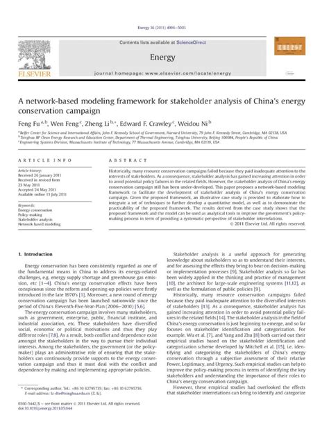 pdf a network based modeling framework for stakeholder analysis of
