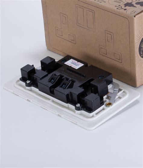 Minimalist White Double Socket With Black Or White Inserts