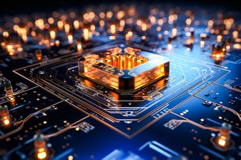 premium ai image close up of computer chip on circuit board generative ai