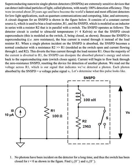 Answered 10 10 μα R1 100 Ω Snspd L 100 Nh R2 Bartleby