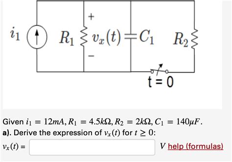 Solved A Derive The Expression Of Vx T For T 2 0 Vx T Chegg Com