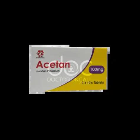 Acetan Losartan 100mg Tablet 10s Strip