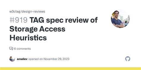 tag spec review of storage access heuristics · issue 919 · w3ctag