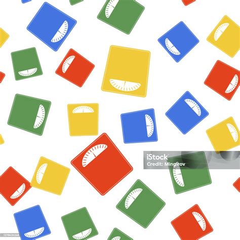 색상 욕실은 흰색 배경에 고립 된 매끄러운 패턴을 분리 아이콘 을 비늘 중량 측정 장비 체중 규모의 피트니스 스포츠 컨셉 벡터