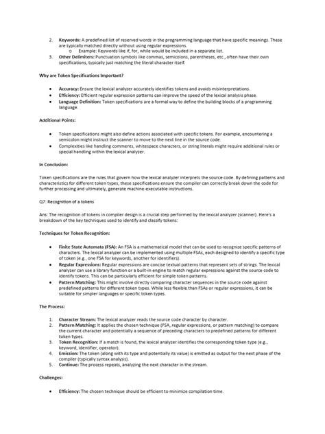 Token Specifications In Lexical Analysis Pdf Regular Expression Formalism Deductive