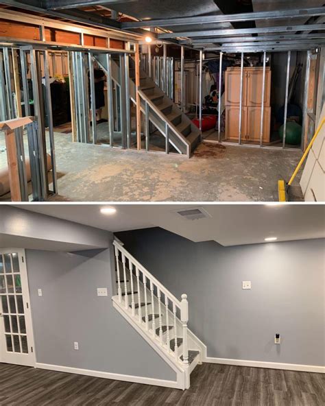 Before And After Finished Basements Nj Cheap Basement Remodel Finishing Basement Basement