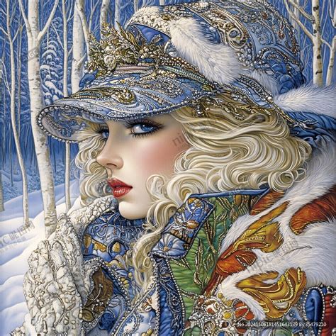 Ai创作图雪之女王 叶卡捷琳娜女皇 俄罗斯插画彩绘手绘 西方美女手绘 俄罗斯插画手绘彩绘 俄罗斯族插画人物 俄罗斯族插画 手绘俄罗斯人物 俄罗斯插画 女王人物画 雪皇后 俄罗斯插画俄罗斯手绘