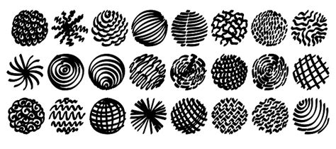 원형 추상 적 배경 또는 패턴의 큰 집합입니다 손으로 그린 낙서 반점 얼룩 지그재그 부드러운 곡선 라인 현대 기발한 벡터 일러스트레이션 포스터 소셜 배지 템플릿 개체 그룹에