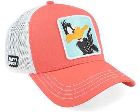 Looney Tunes Daffy Duck White Pink A Frame Trucker Capslab