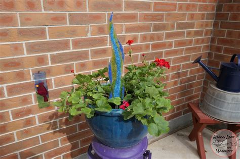 Fused Glass Garden Art Reed Yard Art Spring Blue Green Garden Stake Garden Décor Glass Art