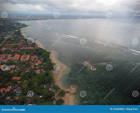 Aerial View Of Sanur Beach Bali Indonesia November 6 2022 Stock