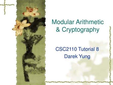 Ppt Modular Arithmetic And Cryptography Powerpoint Presentation Id4175628
