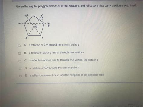 Answered Given The Regular Polygon Select All Bartleby
