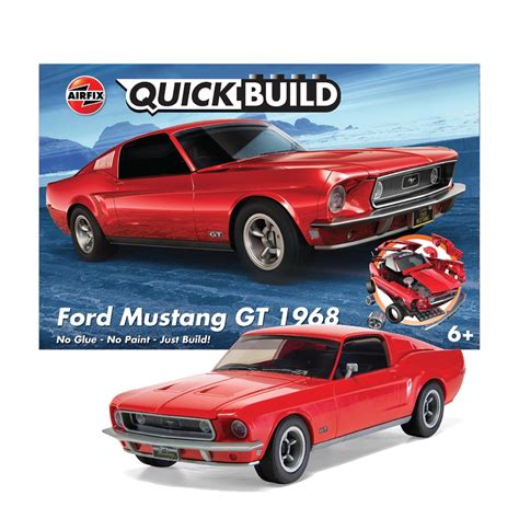 Airfix Non Scale Quick Build Series Ford Mustang Gt1968 Finished Block