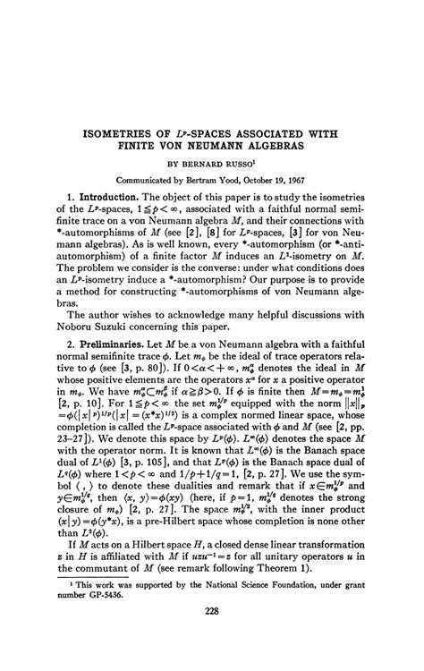 Pdf Isometries Of Lp Spaces Associated With Finite Von Neumann Algebras