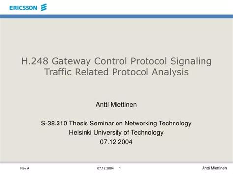 Ppt H248 Gateway Control Protocol Signaling Traffic Related Protocol