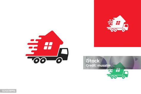 집 무빙 트럭 로고 템플릿 디자인 벡터 엠블럼 디자인 개념 창조적 인 기호 아이콘 집에 대한 스톡 벡터 아트 및 기타 이미지