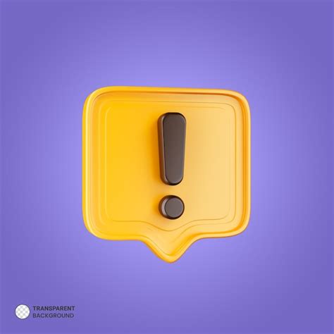 Wykrzyknik Ikona Na Białym Tle Renderowania 3d Ilustracja Darmowy