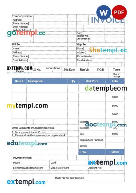 Product Sales Invoice Example In Word And Pdf Format Mytempl