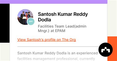santosh kumar reddy dodla facilities team lead admin mngr at epam