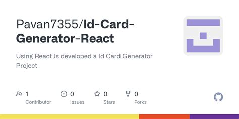 Github Pavan7355id Card Generator React Using React Js Developed A Id Card Generator Project