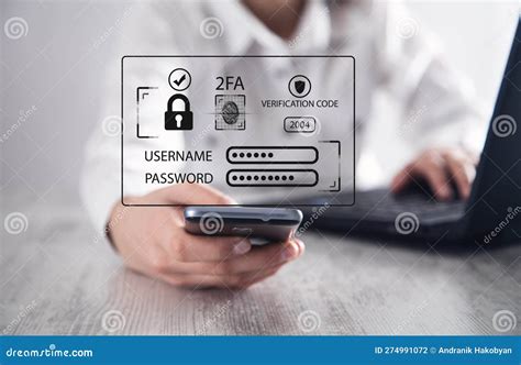 Two Factor Authentication 2fa Security Personal Data Security Stock