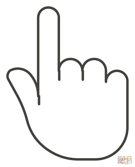 Backhand Index Pointing Up Coloring Page Free Printable Coloring Pages