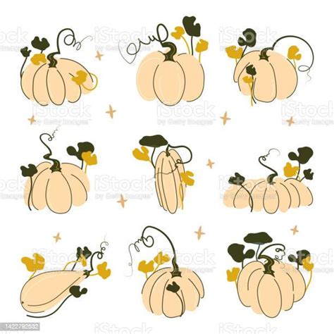 호박 보호 세트 흰색 배경에 고립 된 벡터 일러스트 레이 션 10월에 대한 스톡 벡터 아트 및 기타 이미지 10월 가을 계절 Istock