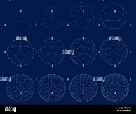grid spheres 3d globes with abstract net or wireframe for chemical or