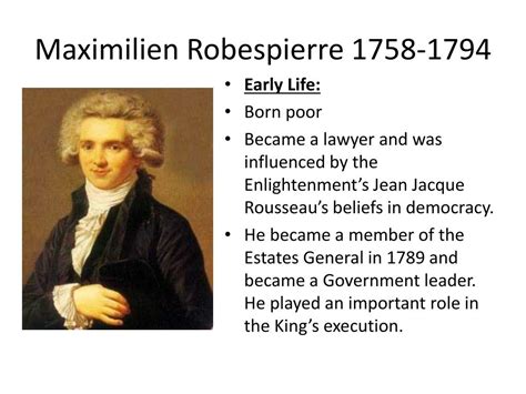 Ppt Maximilien Robespierre 1758 1794 Powerpoint Presentation Free