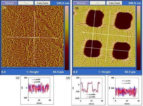 A Afm Analysis Of The Un Patterned Sample B Afm Analysis Of The