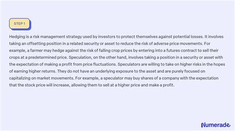 SOLVED Explain The Difference Between Hedging Speculation And Arbitrage