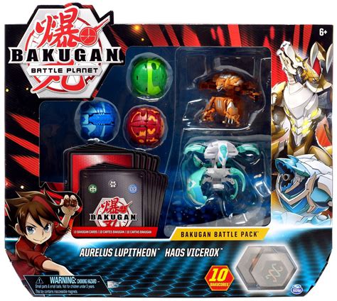 Bakugan Battle Planet Battle Brawlers Aurelus Lupitheon Haos Vicerox Battle Pack Spin Master