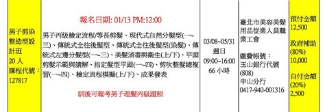臺北市美容美髮用品從業人員職業工會 109年度上半年 3年7萬在職進修課程