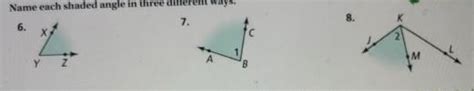 Free Name Each Shaded Angle In Three Different Ways 6