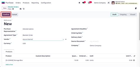 Purchase Agreements List In Odoo 17 Purchase Odoo V17 Enterprise Purchase Agreements List In Odoo 17 Purchase Odoo V17 Enterprise