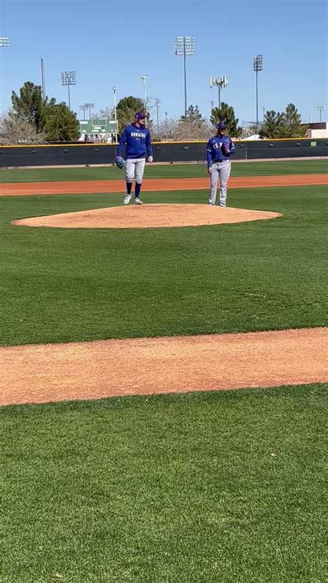 Rangers Pitchers Practicing Fielding R Texasrangers