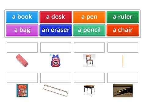 School Objects Match Match Up School Objects Match Match Up