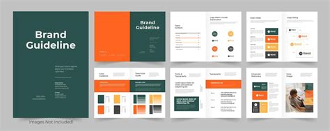 브랜드 가이드라인 및 브랜드 아이덴티티 가이드라인 프리미엄 벡터