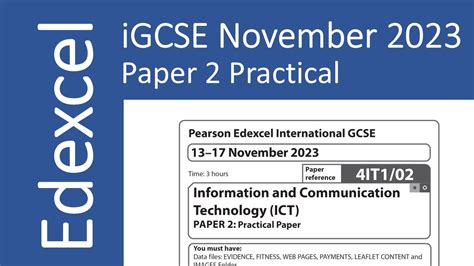 Edexcel Igcse Ict Paper 2 November 2023 Youtube
