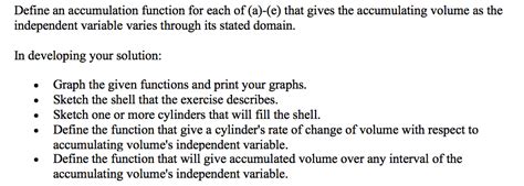 Define An Accumulation Function For Each Of A E