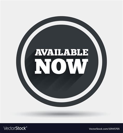 Available Now Icon Shopping Button Royalty Free Vector Image