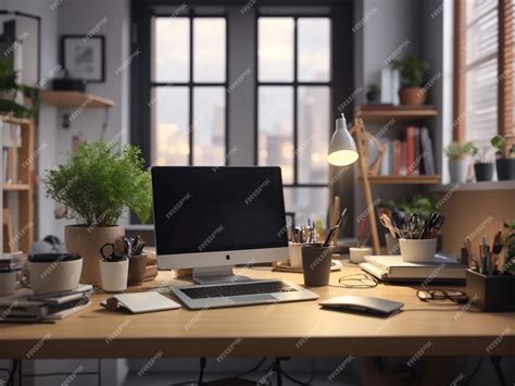 Premium Photo Neat And Tidy Workspace With Laptop