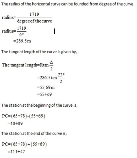 [solved] surveying hand calculations 1 horizontal highway curve